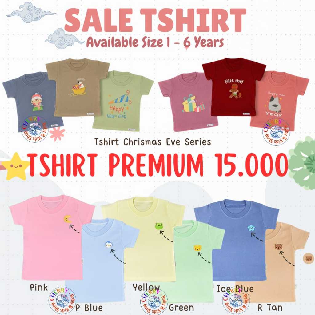 Jual SALE 1Pcs Tshirt 1-6 Tahun SABLON / POLOS / TSHIRT NATAL ...