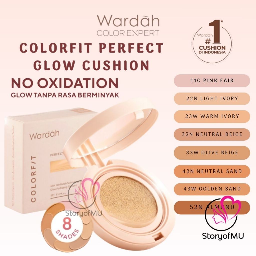 Jual Wardah Colorfit Perfect Glow Cushion - Tahan Lama Hingga 12 Jam Dilengkapi SPF 33 PA ...
