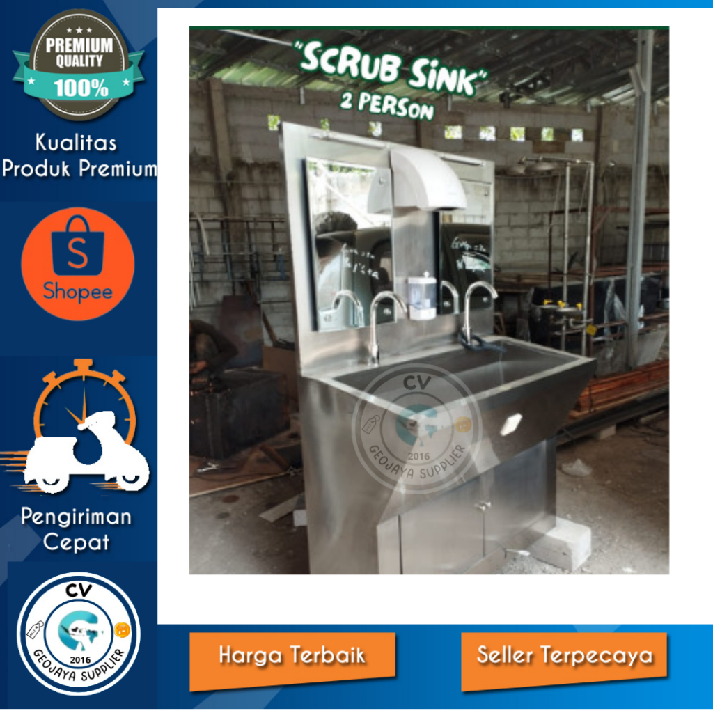 Jual Scrub Sink Stainless Steel 1200 x 600 x 1800 mm SENSOR + PEDAL ...