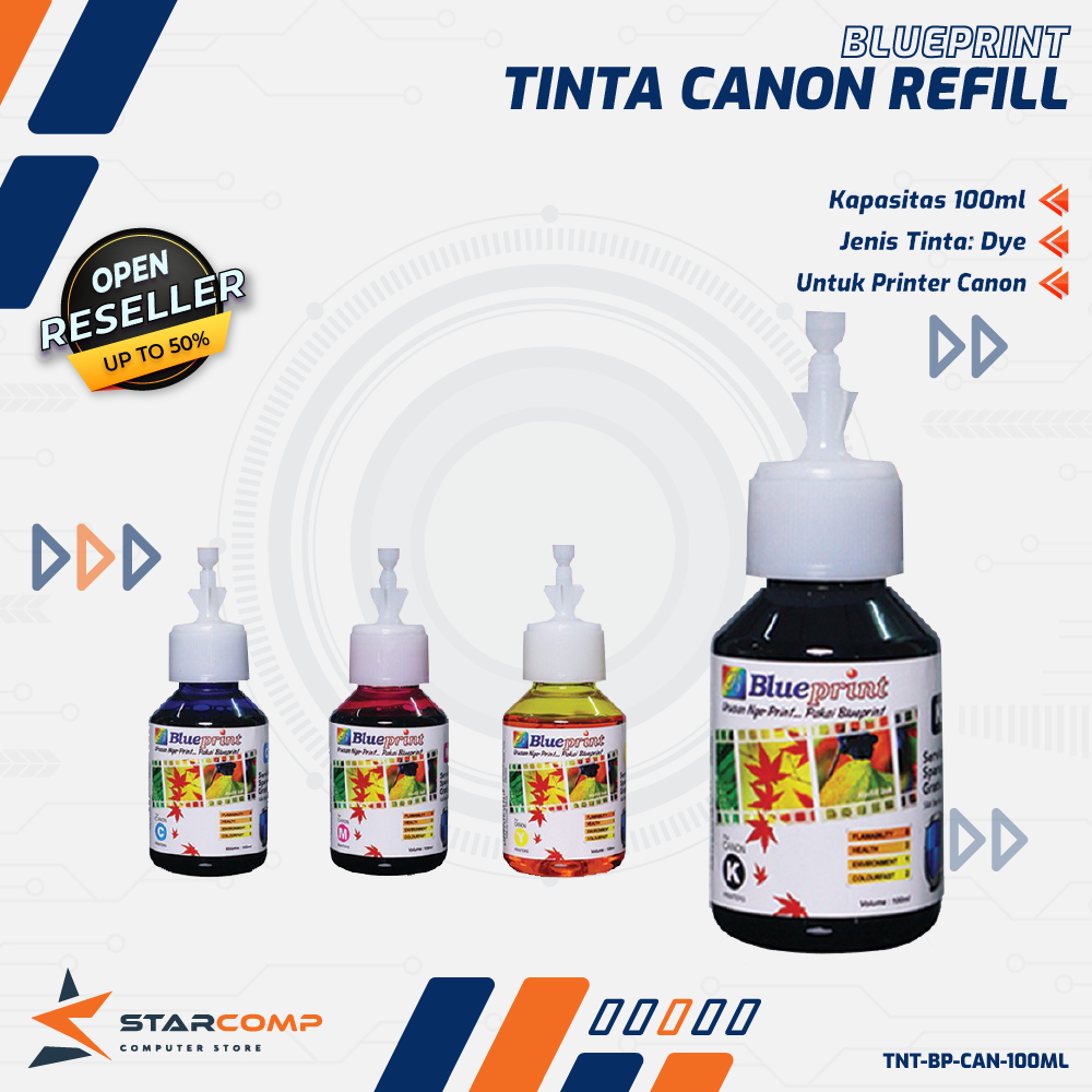 Jual BLUEPRINT Tinta Canon 100ml Refill For Printer Canon IP2770 MP 237 ...