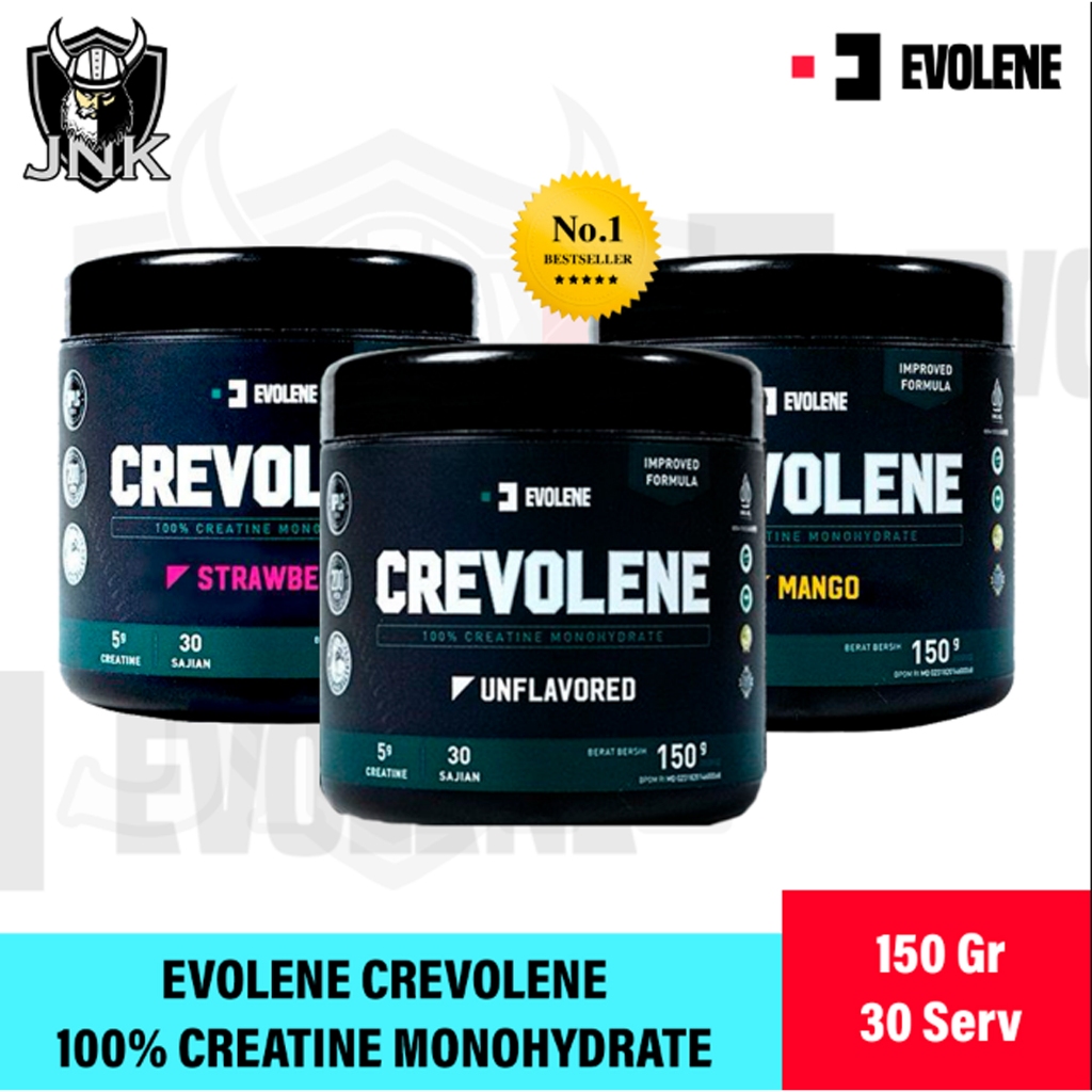 Jual EVOLENE CREVOLENE MONOHYDRATE 150gr 30 Serv | Creatine Mesh200 ...