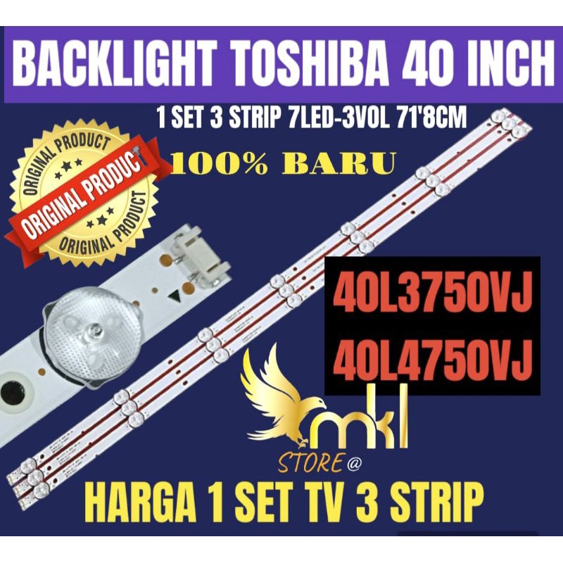 Jual BACKLIGHT TV LCD LED TOSHIBA 40 INCH 40L3750VJ-40L4750VJ BACKLIGHT TV TOSHIBA 40 INCH ...