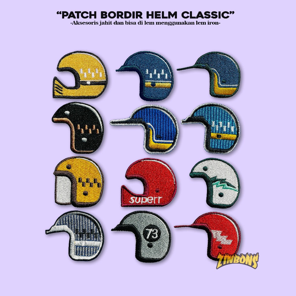 Jual PATCH BORDIR HELM CLASSIC EMBLEM KLASSIK BORDIR KEREN TEMPELAN ...