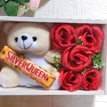 Jual Gift Box Bunga Mawar Boneka Teddy Bear Beruang Cokelat Coklat ...