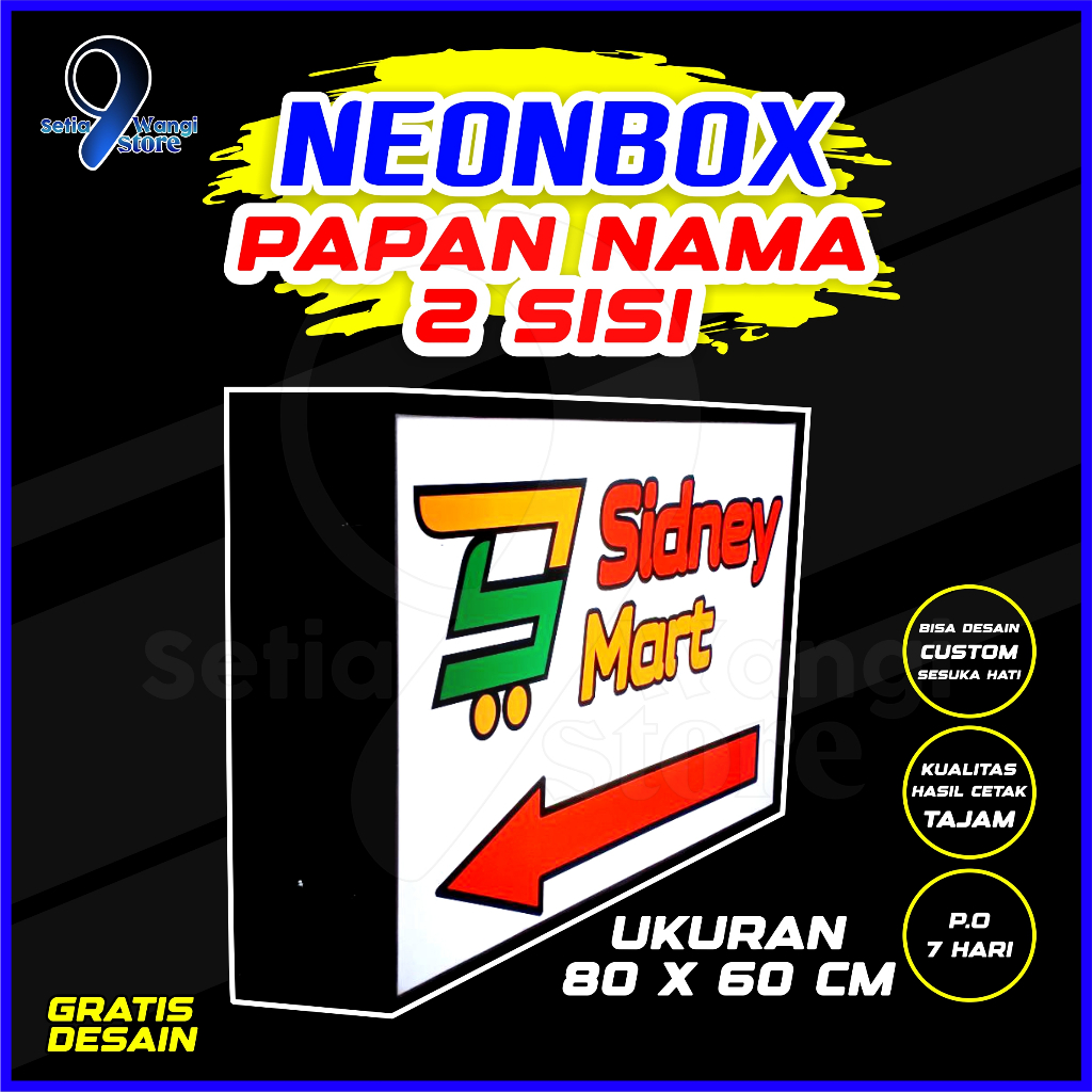 Jual Neon box Custom 2 Sisi Outdoor Free Desain | Papan Nama Siap Pakai ...