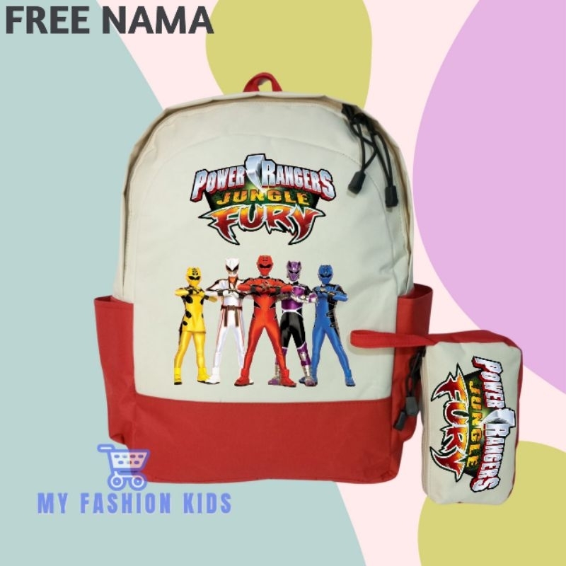 Jual Tas Ransel Backpack Anak Sekolah TK SD Custom Gambar Power Rangers ...