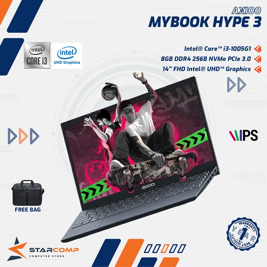 Jual AXIOO MyBook Hype 3 Core i3-1005G1 8GB 256GB SSD 14" FHD IPS W11 ...