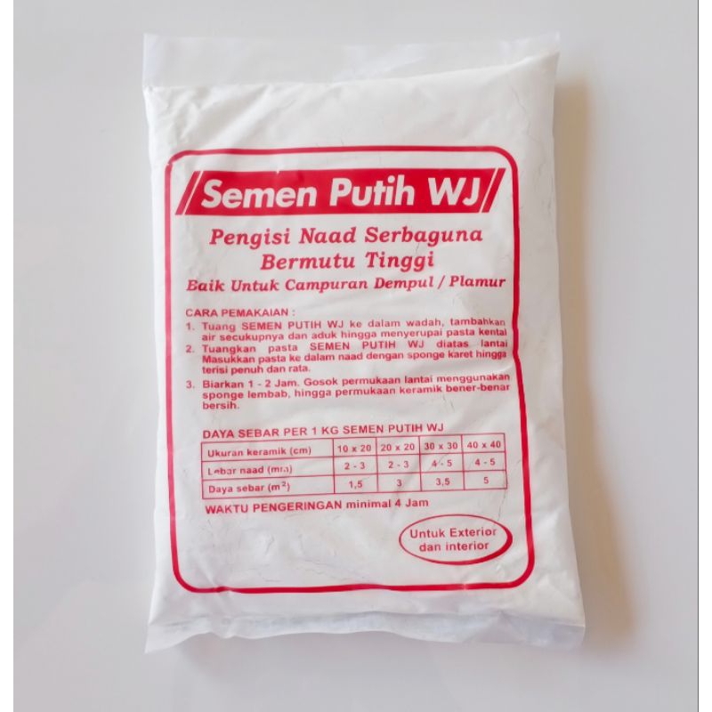 Jual Semen Putih Ecer Per Bungkus 700 gram l Semen Putih Acian Plester ...