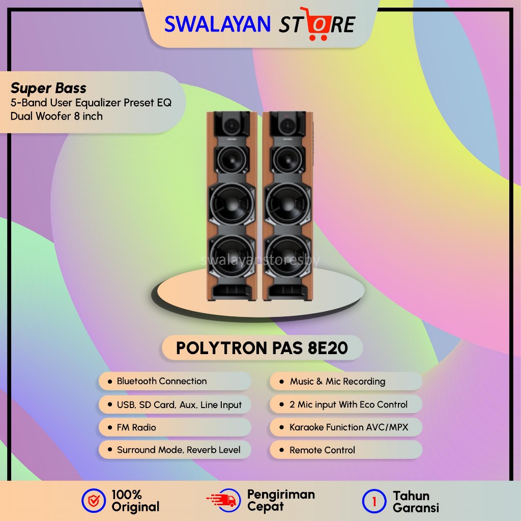 Jual SPEAKER ACTIVE POLYTRON 8E20 BLUETOOTH ORIGINAL GARANSI RESMI ...