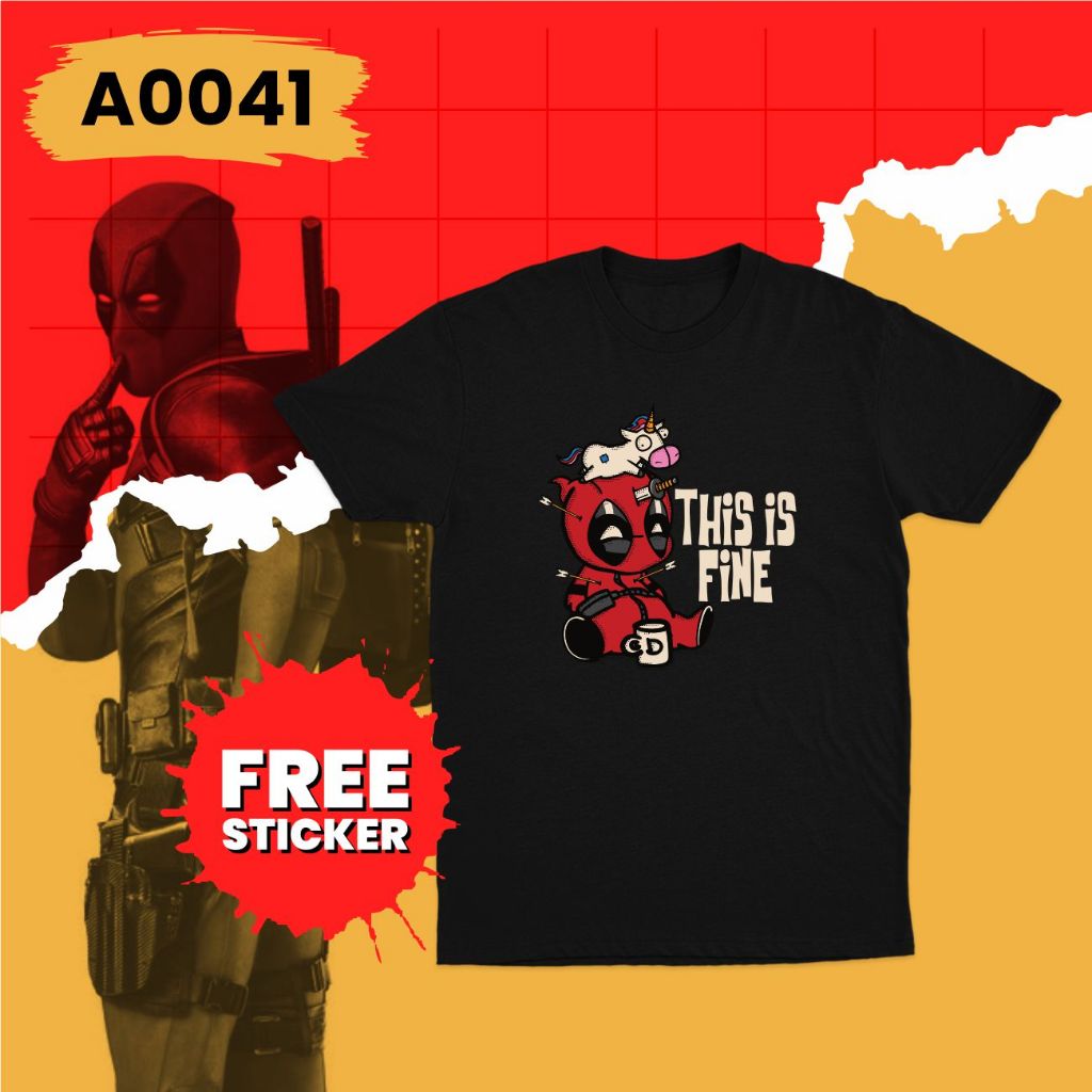 Jual Kaos Deadpool This is Fine Anti Hero Superhero A0041 | Shopee ...