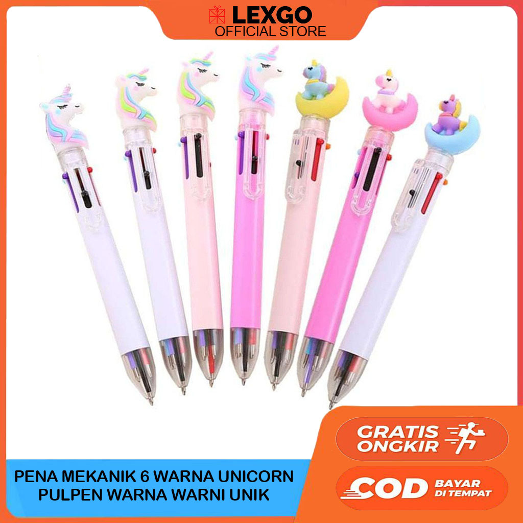 Jual Pena Karakter Mekanik 6 Warna Unicorn Full Moon Pulpen Karakter ...