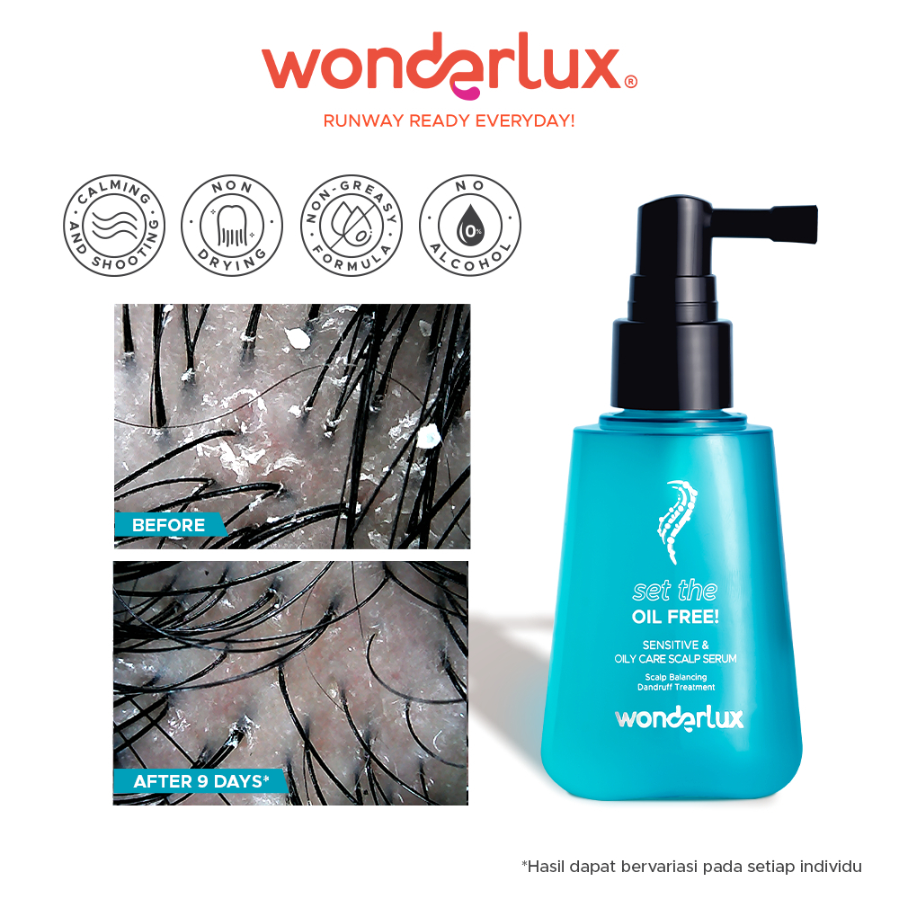 Jual Wonderlux SET THE OIL FREE! Sensitive Scalp Care Serum Hair Serum ...