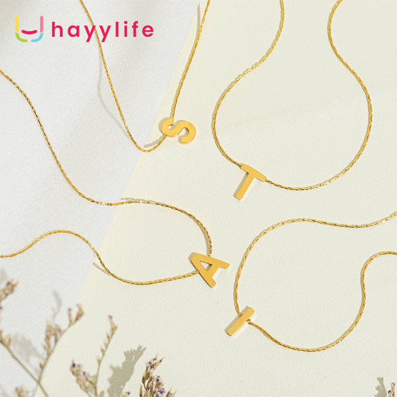 Jual Hayylife Kalung huruf - kalung liontin huruf huruf rantai berlapis ...