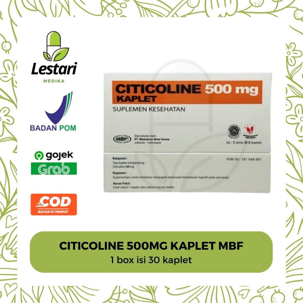Jual Citicoline 500mg Kaplet isi 30 MBF | Shopee Indonesia