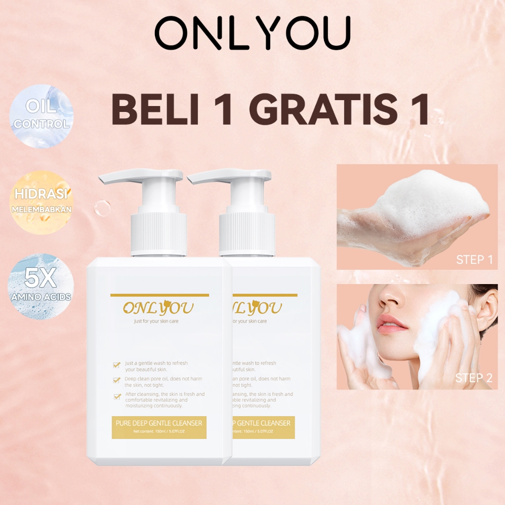 Jual 【Beli 1 Gratis 1】ONLYOU Facial Wash Anti Acne Oil Control Sabun ...