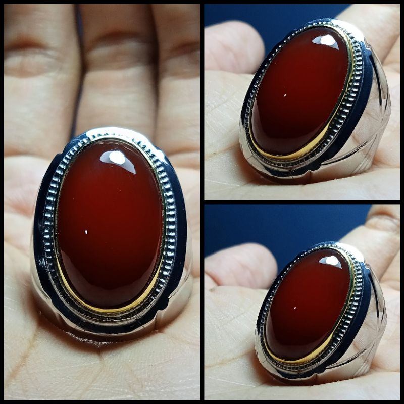Jual cincin batu akik red replesia ring monel halus size.7 | Shopee ...