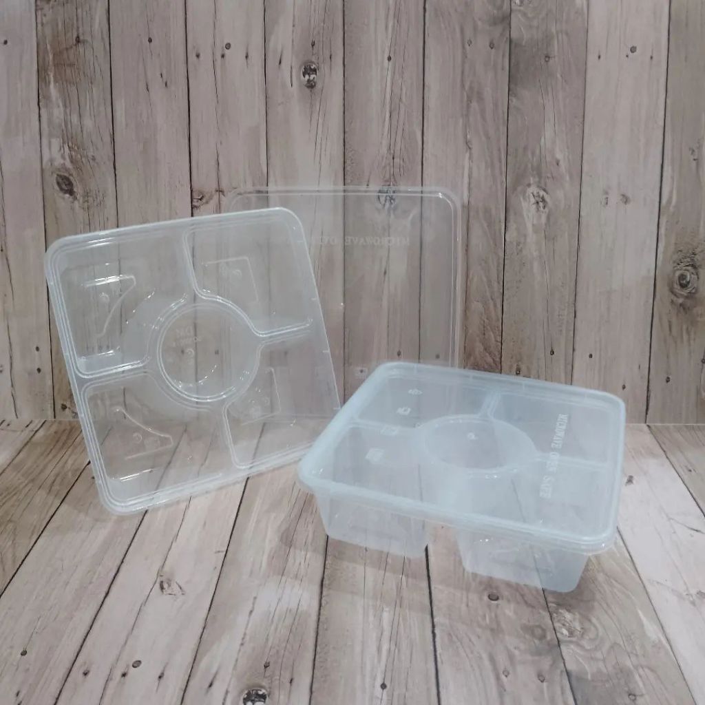 Jual Thinwall Dm 1000 5 Sq Bento 1000ml 5 Sekat Kotak Makan 25set