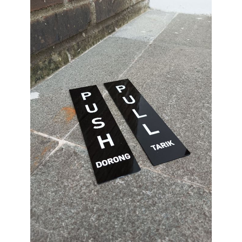 Jual signage akrilik / push pull / dorong tarik | Shopee Indonesia