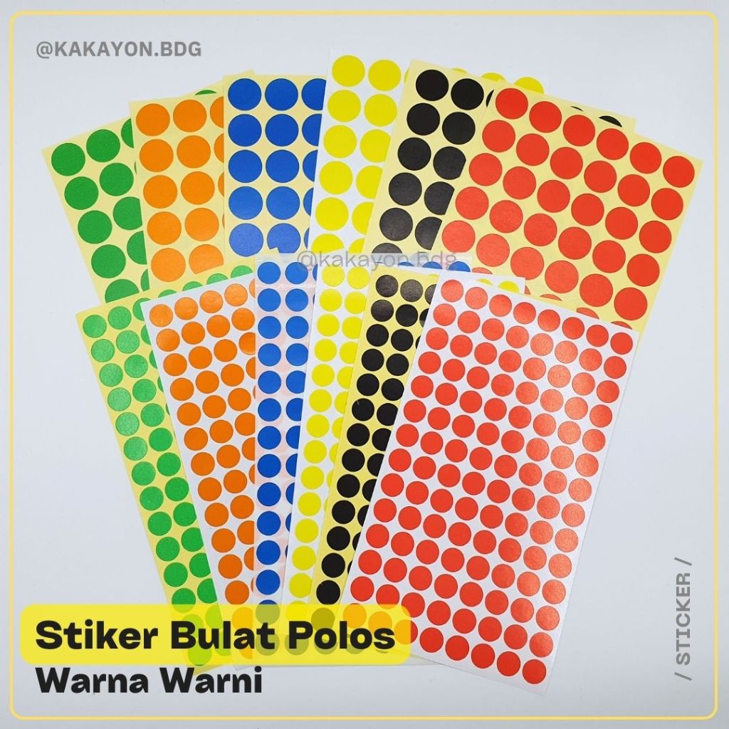 Jual Stiker Reward Label Bulat Polos Warna Warni / Mainan Edukasi Anak ...