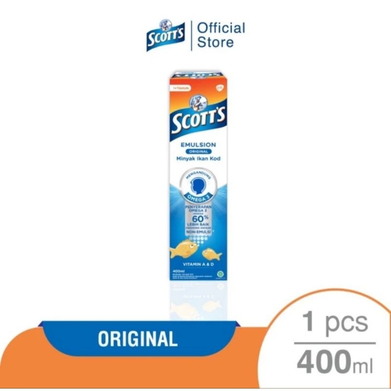 Jual Scotts emulsion ORIGINAL dengan omega 3,vitamin A dan D 400 ml ...