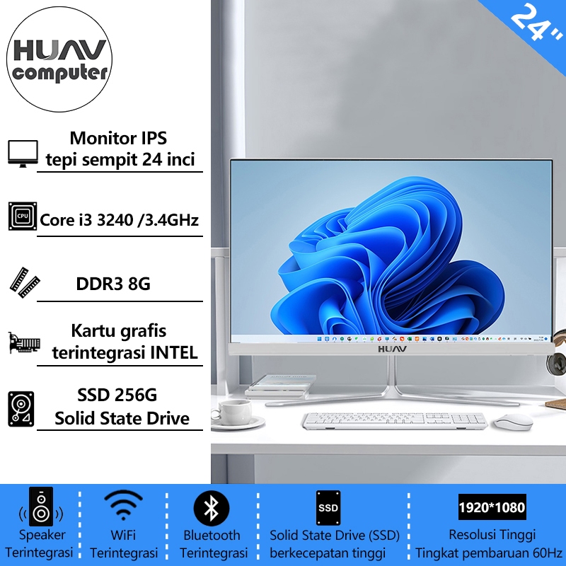 Jual Huav Kios Komputer Full Set All-in-One PC Baru, Prosesor Core i3 ...