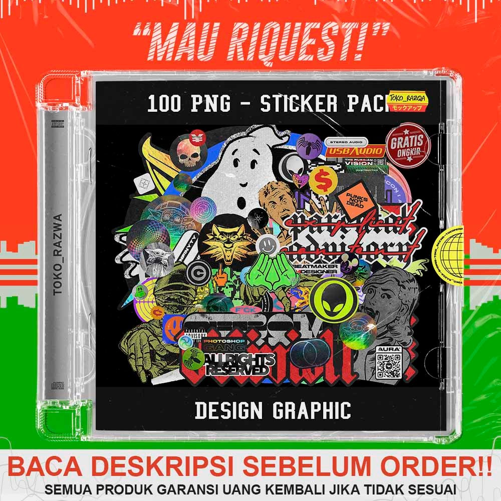 Jual Design Graphic - 100 PNG - Sticker Pack Vol.2 - 280324 | Shopee ...