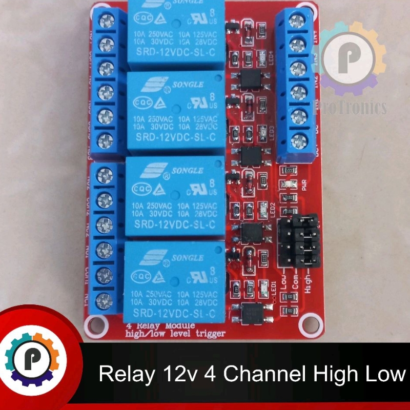 Jual 4 Channel Relay Module 12V Supports High and Low Trigger | Shopee ...