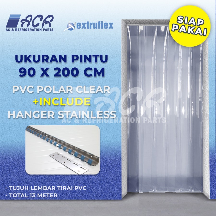 Jual Tirai PVC Strip Super Polar + Hanger Bracket Stainless (SIAP PAKAI ...