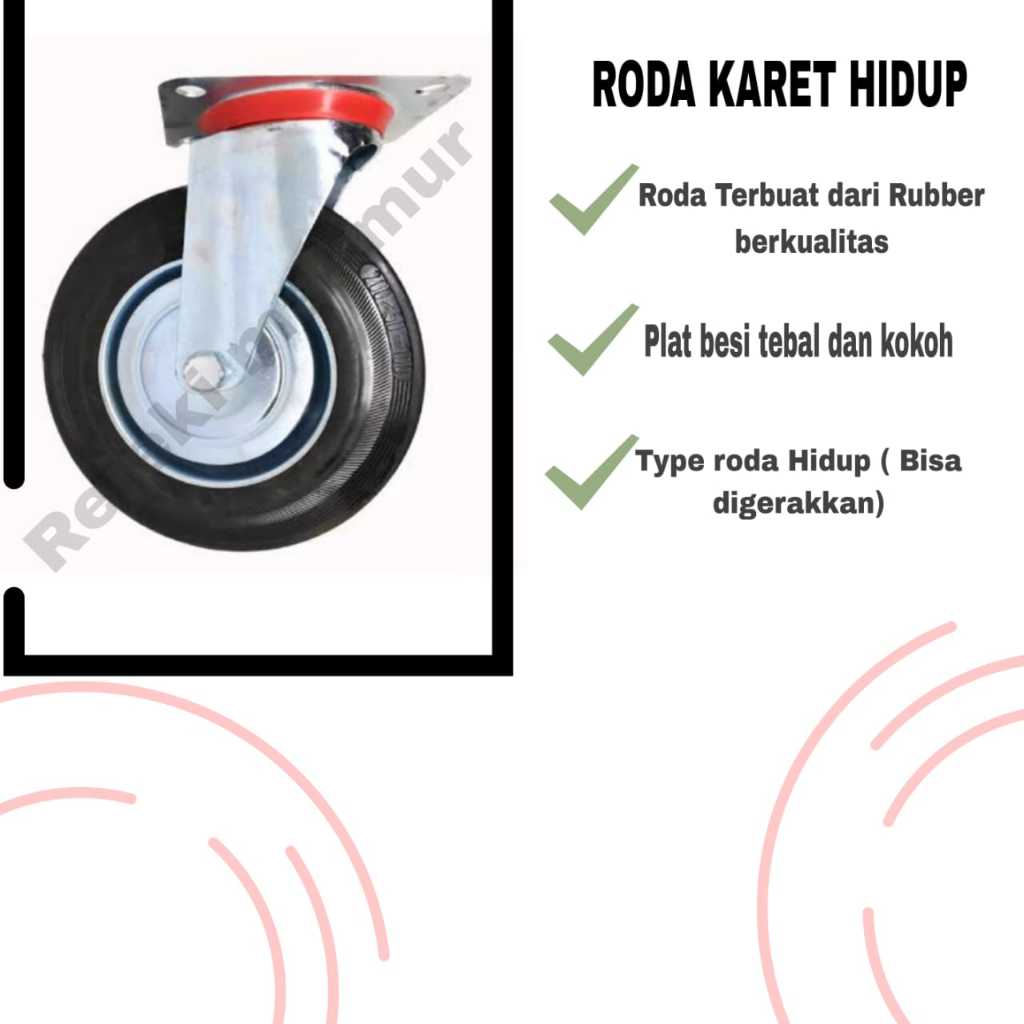 Jual Roda Karet HItam Hidup 4" Roda etalase 4 Inch roda Swivel 4 Inch ...