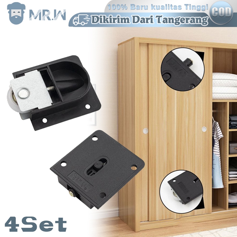 Jual Roda Lemari Geser 4set Roda Pintu Lemari Geser Sliding Roda Lemari ...