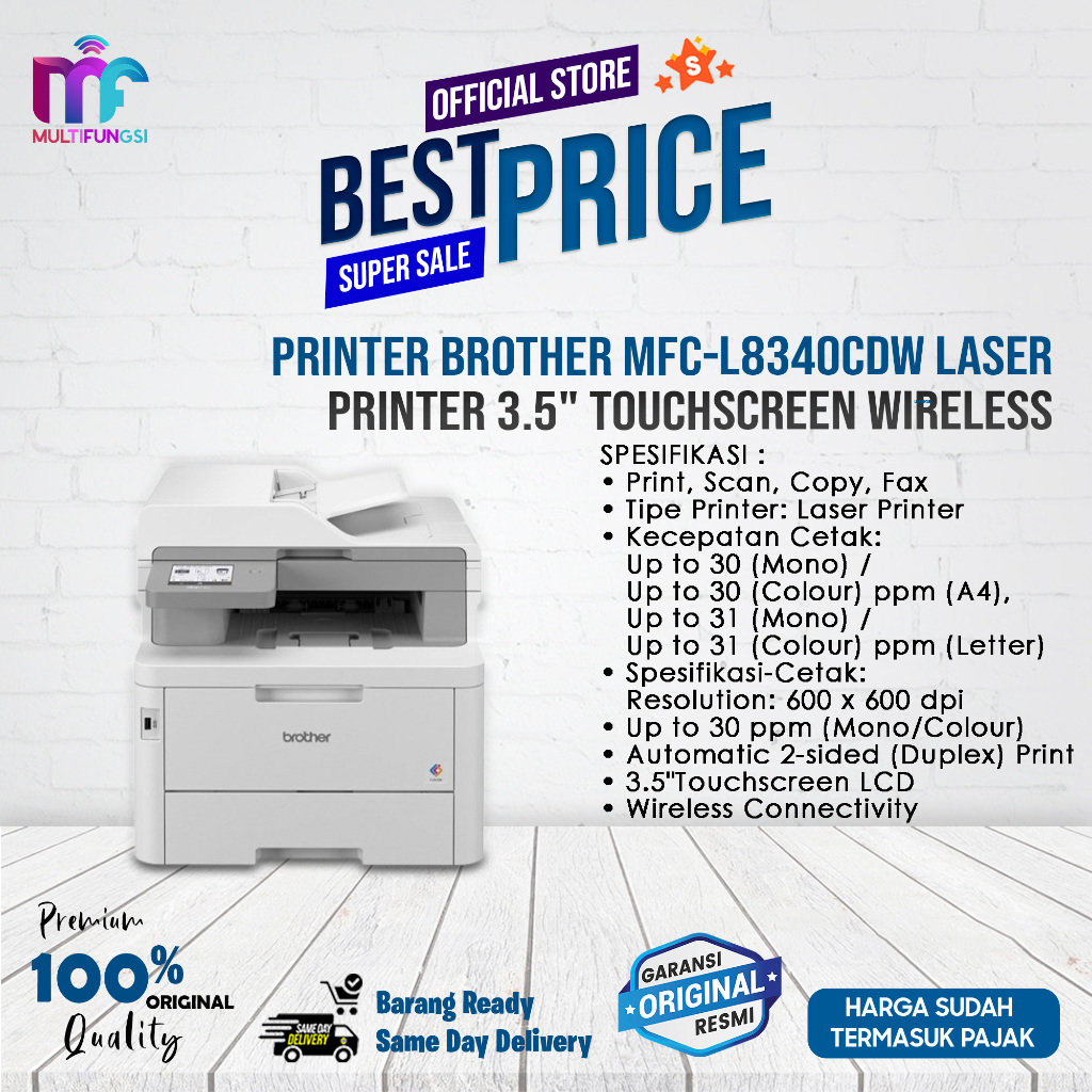 Jual Printer Brother MFC-L8340CDW Laser 30ppm Touchscreen Wireless ...