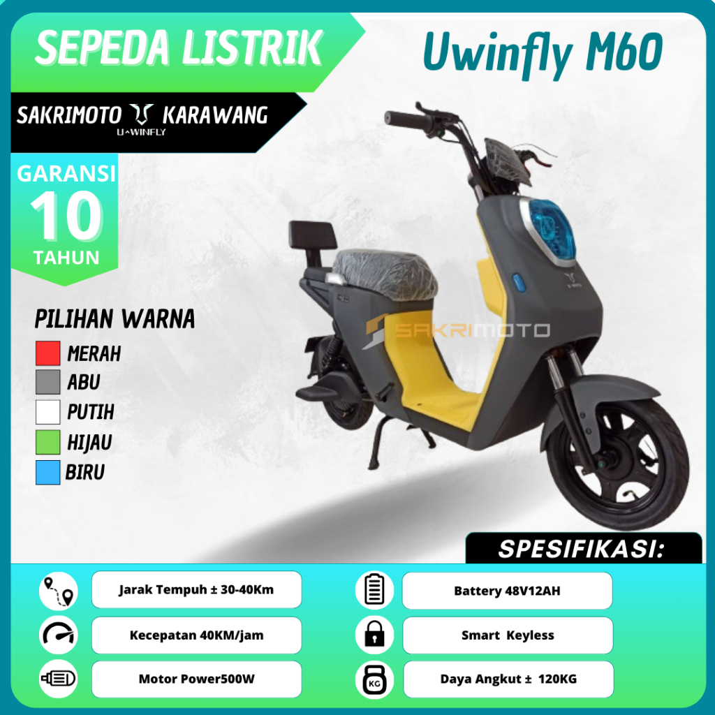 Jual uwinfly m60 sepeda listrik terbaru garansi resmi | Shopee Indonesia
