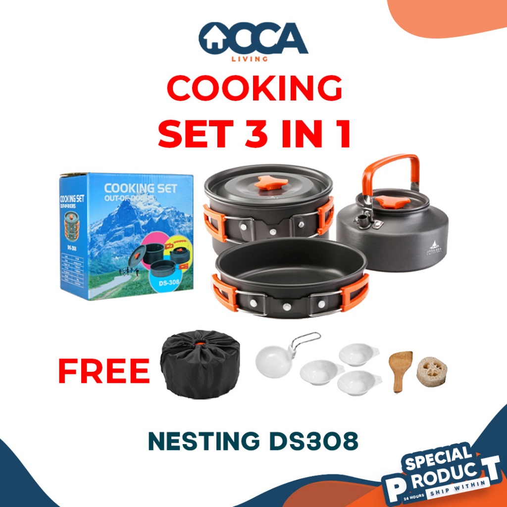 Jual Occa Home - Alat Masak Camping Cooking Set Camping Panci Teko ...