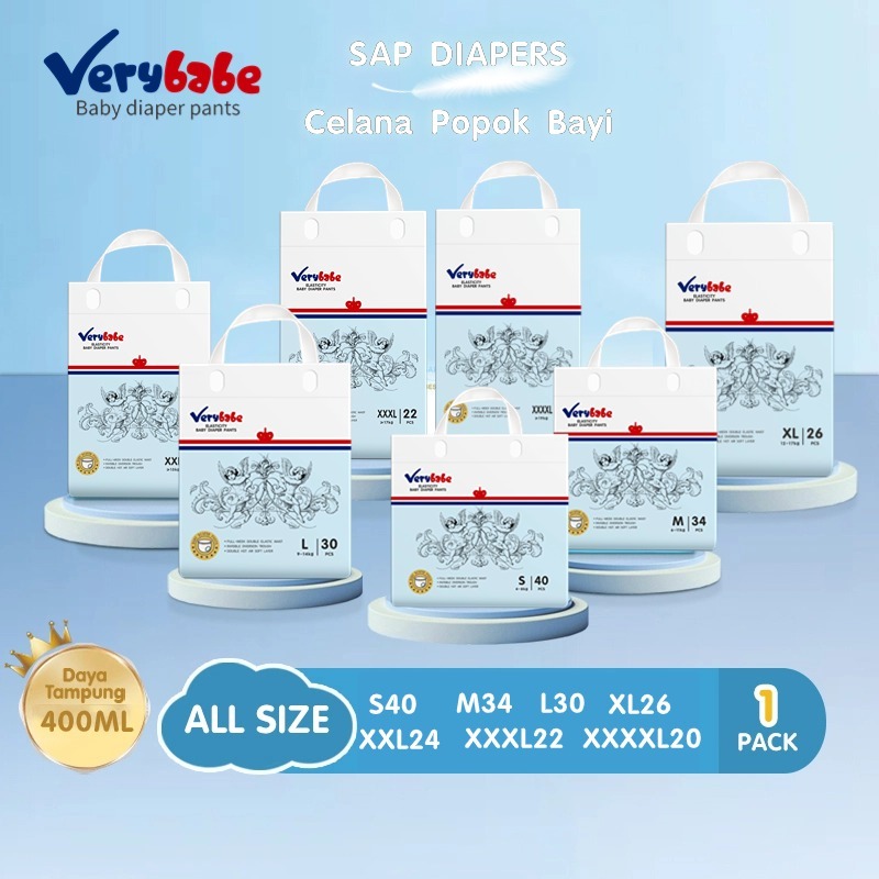 Jual [1 PACK] VERYBABE SAP DIAPERS CARE PANTS S/M/L/Xl/XXL/XXXL/XXXXL ...