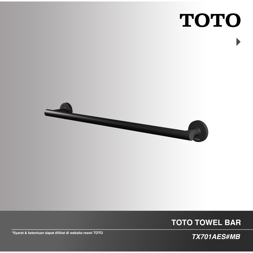 Jual TOTO MATTE BLACK Towel Bar TX701AES | Gantungan Handuk - Gantungan ...