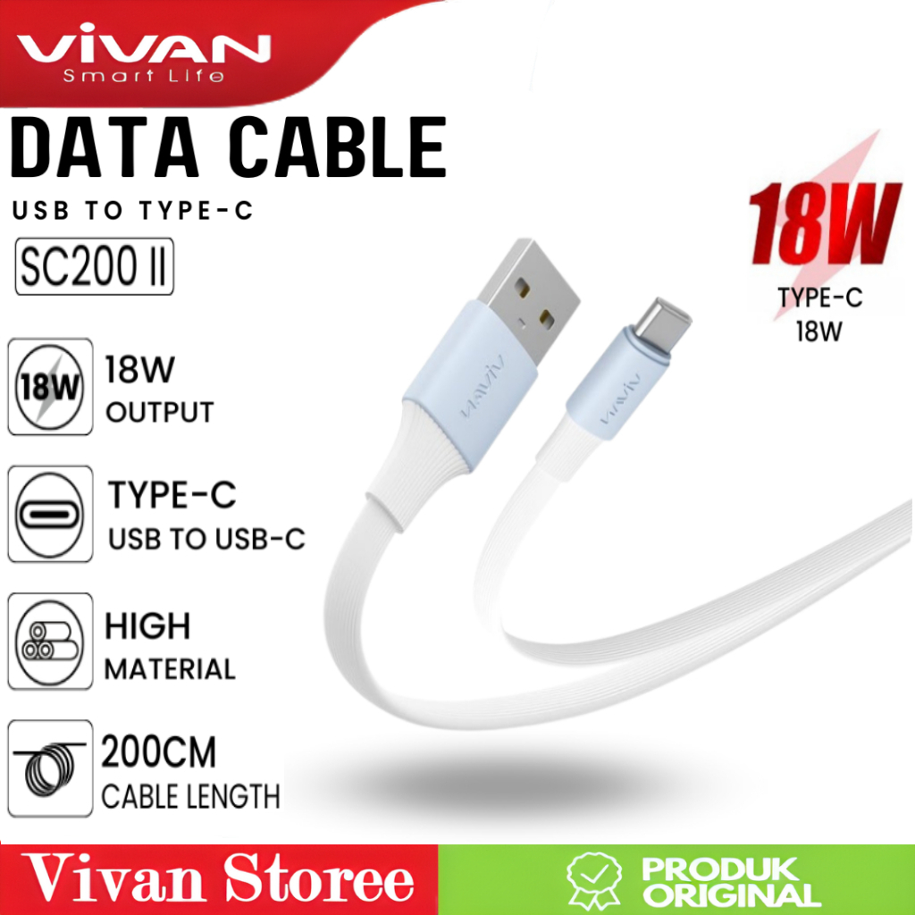 Jual VIVAN Kabel Data SL II / SM II / SC II Quick Charge 2.4A & 18W ...