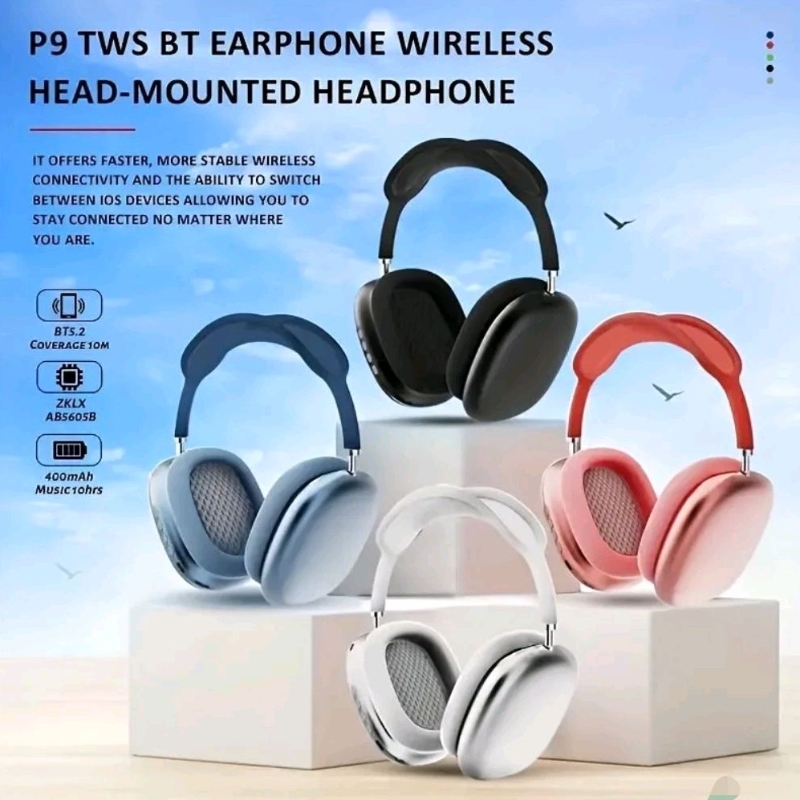 Jual P9 WIRELESS BLUETOOTH HEADSET HD MUSIC SOUND STEREO HEADSET ...
