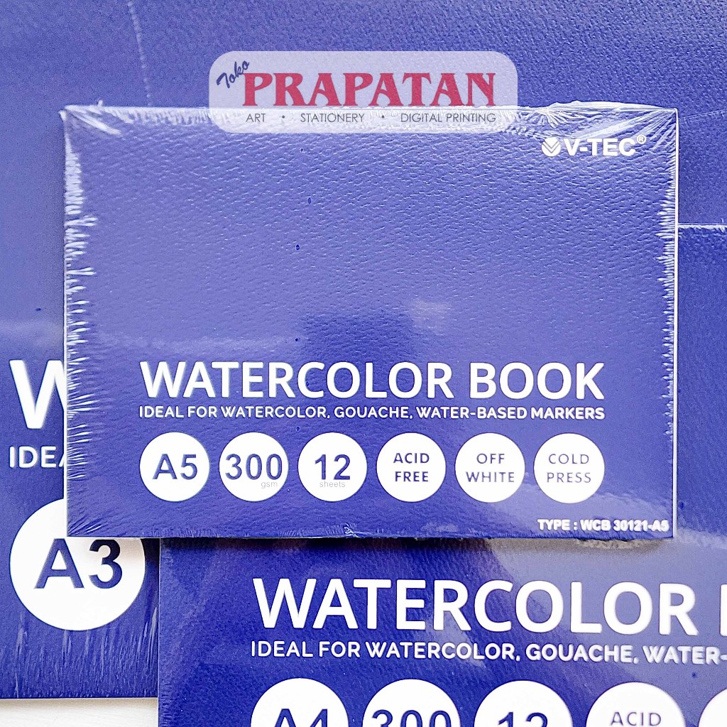 Jual V-TEC Watercolor Book Pad A4 300gsm | Buku Cat Air | Shopee Indonesia