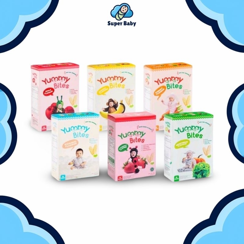 Jual SNACK BISKUIT CEMILAN BAYI YUMMY BITES BABY RICE CRACKERS USIA 6 ...