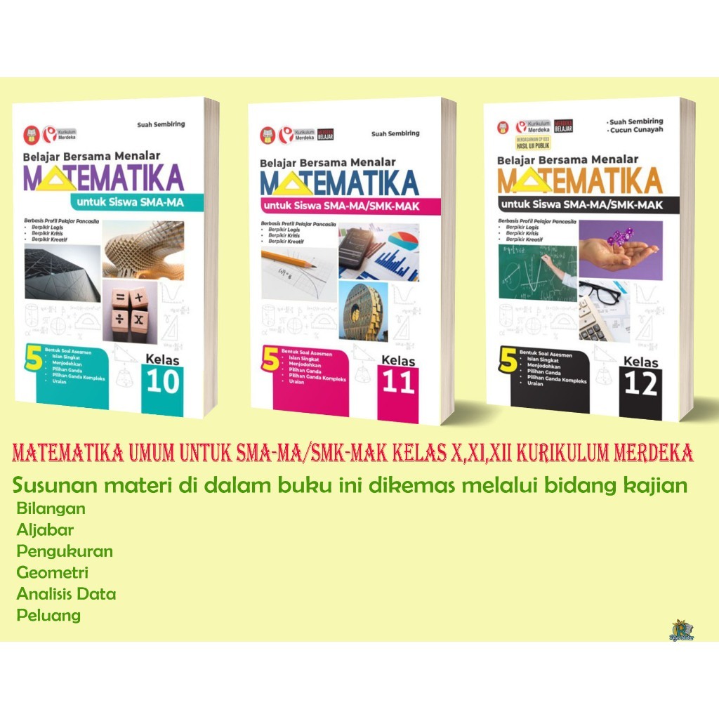 Jual BUKU Matematika Umum SMA/SMK/MA Kelas 10/X/11/XI/12/XII Kurikulum Merdeka-Suah Sembiring ...