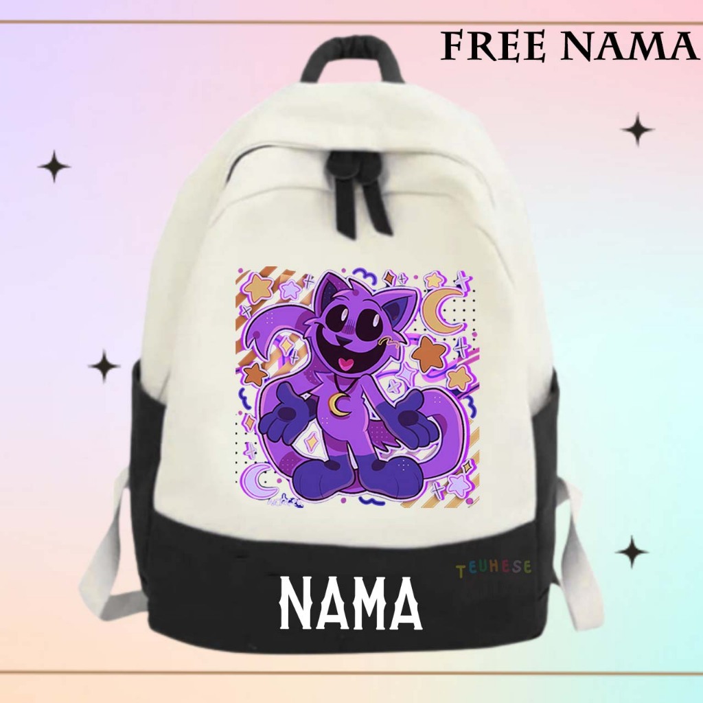 Jual (FREE NAMA) TAS backpack sd tk motif karakter "CATNAP" POPPY ...