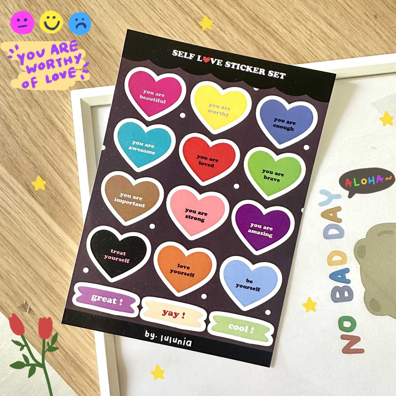 Jual SelfLove Sticker Sheet Series by Lulunia (sticker set/sticker ...