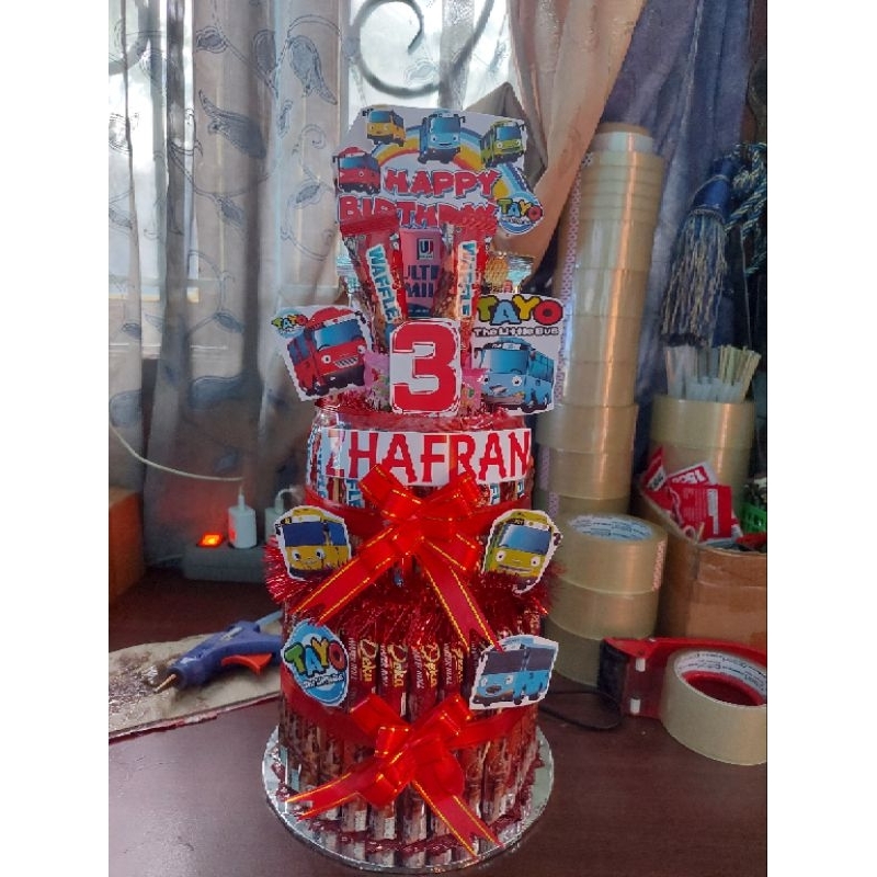 Jual Snack Tower / Kue Ultah Snack / Kue Ulang Tahun / Hampers / 3 ...