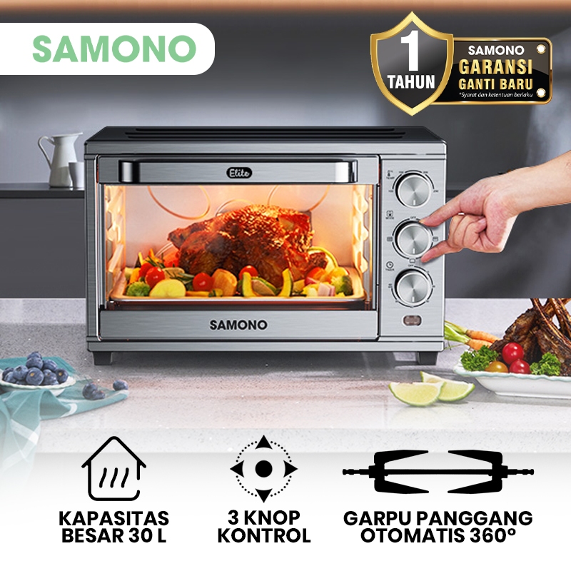 Jual SAMONO Oven Listrik Low Watt 30 Liter Stainless Silver Pemanggang ...