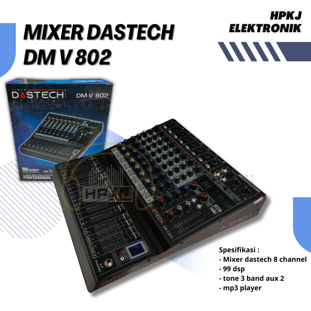 Jual MIXER DASTECH 8 CHANNEL DM-V 802 mixer dastech 8ch dm-v 802 ...