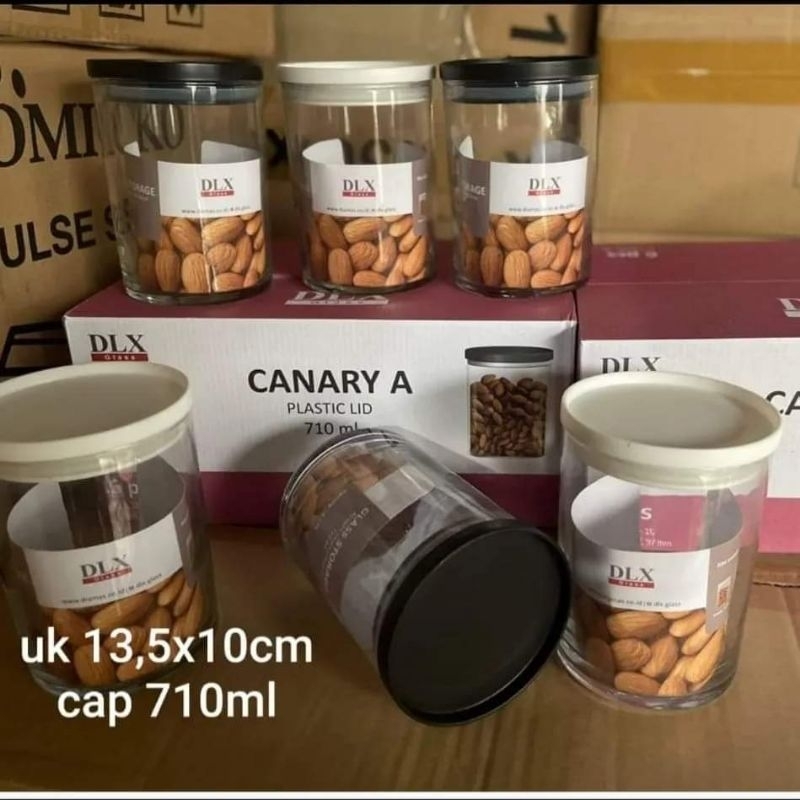 Jual Toples Kaca Canary A isi 6 Pcs 710 ml Tempat Penyimpanan Kue Snack Lebaran Serbaguna ...