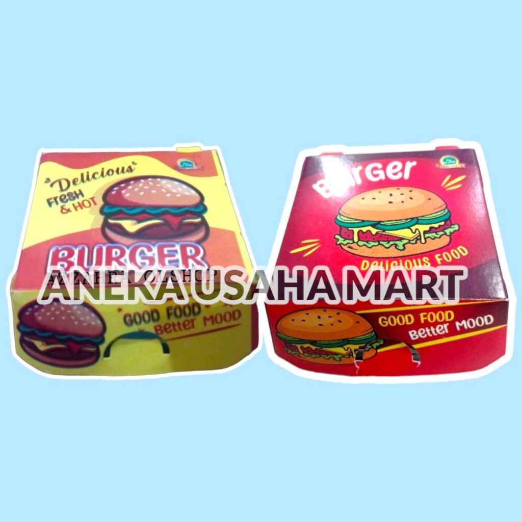 Jual KERTAS BURGER 50 PCS 10x10x8 CM/ KOTAK BURGER / BUNGKUS BURGER ...