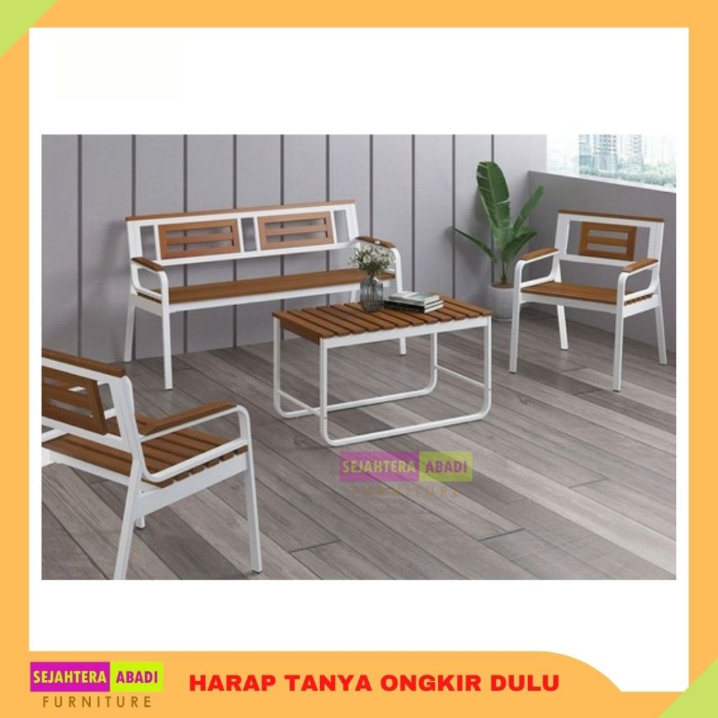 Jual Siantano Full Set Meja Kursi Teras KT006 MT006 Sofa Besi Kombinasi ...