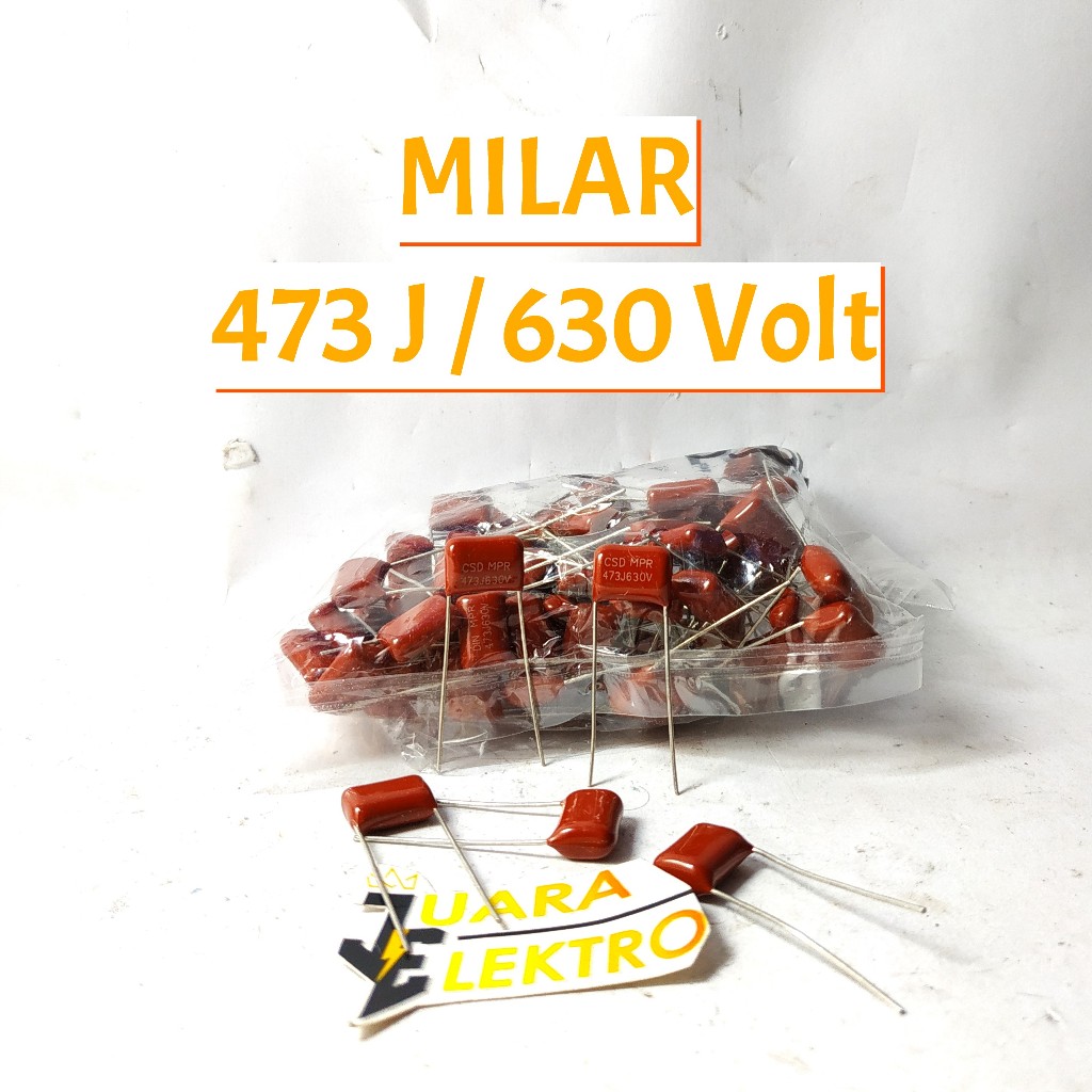 Jual Capasitor Milar 473J / 630V Merah | Kapasitor Milar 473 J / 630 ...