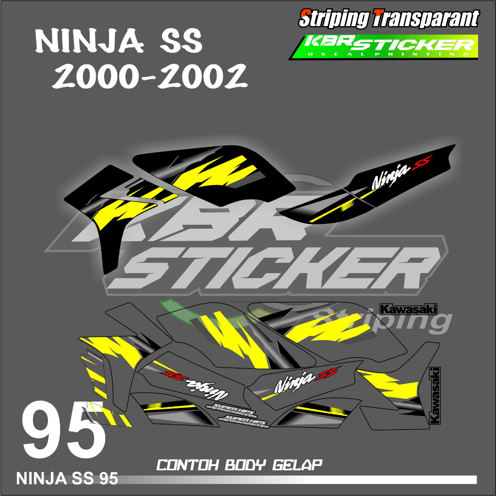 Jual NINJA SS 2000 - 2002 (COD) STIKER STRIPING MOTOR KAWASAKI NINJA SS ...